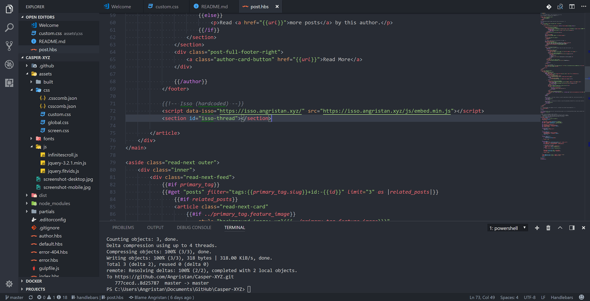 My custom Ghost theme - Stan's blog