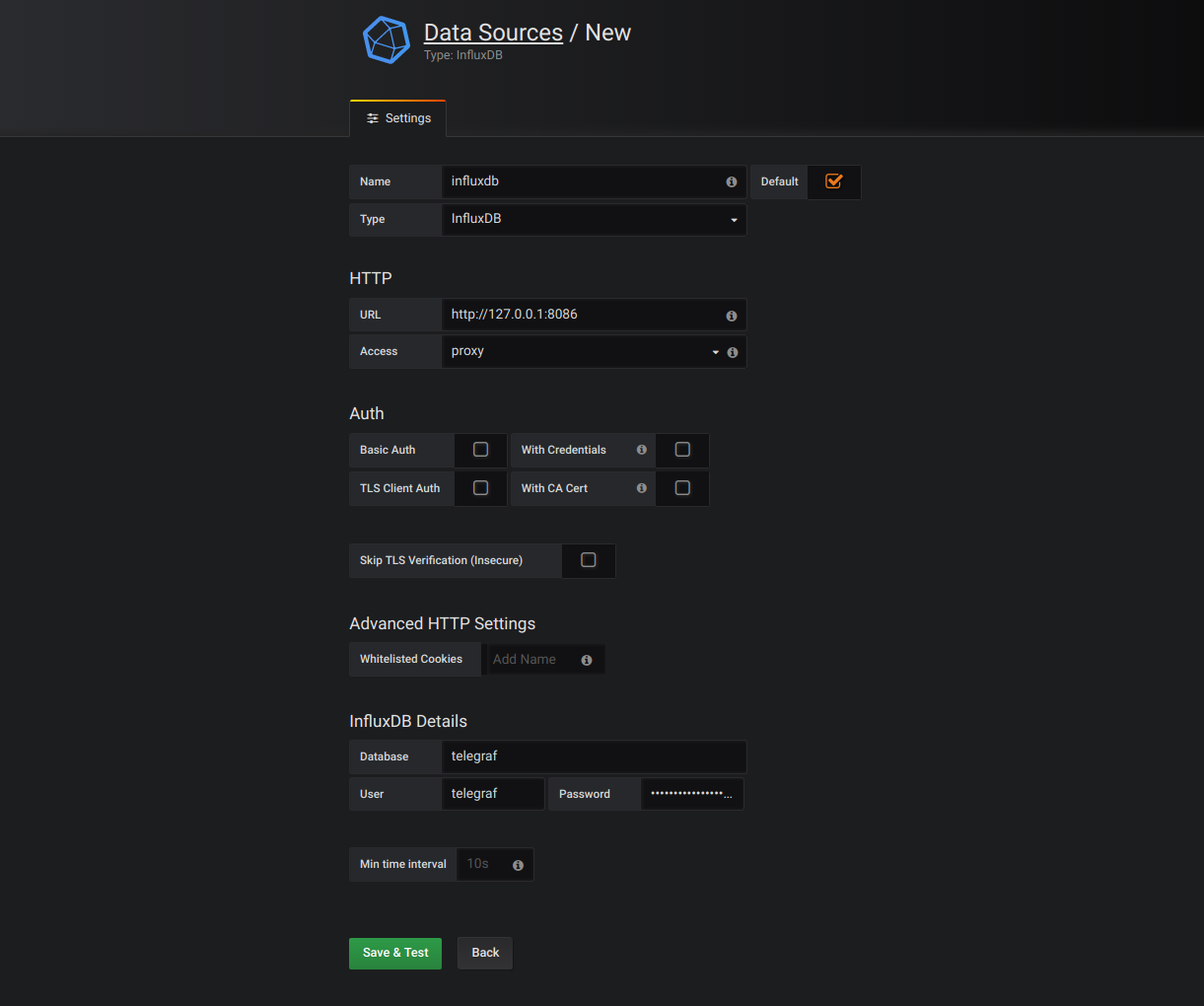 Monitoring with Telegraf, InfluxDB and Grafana - Stan's blog