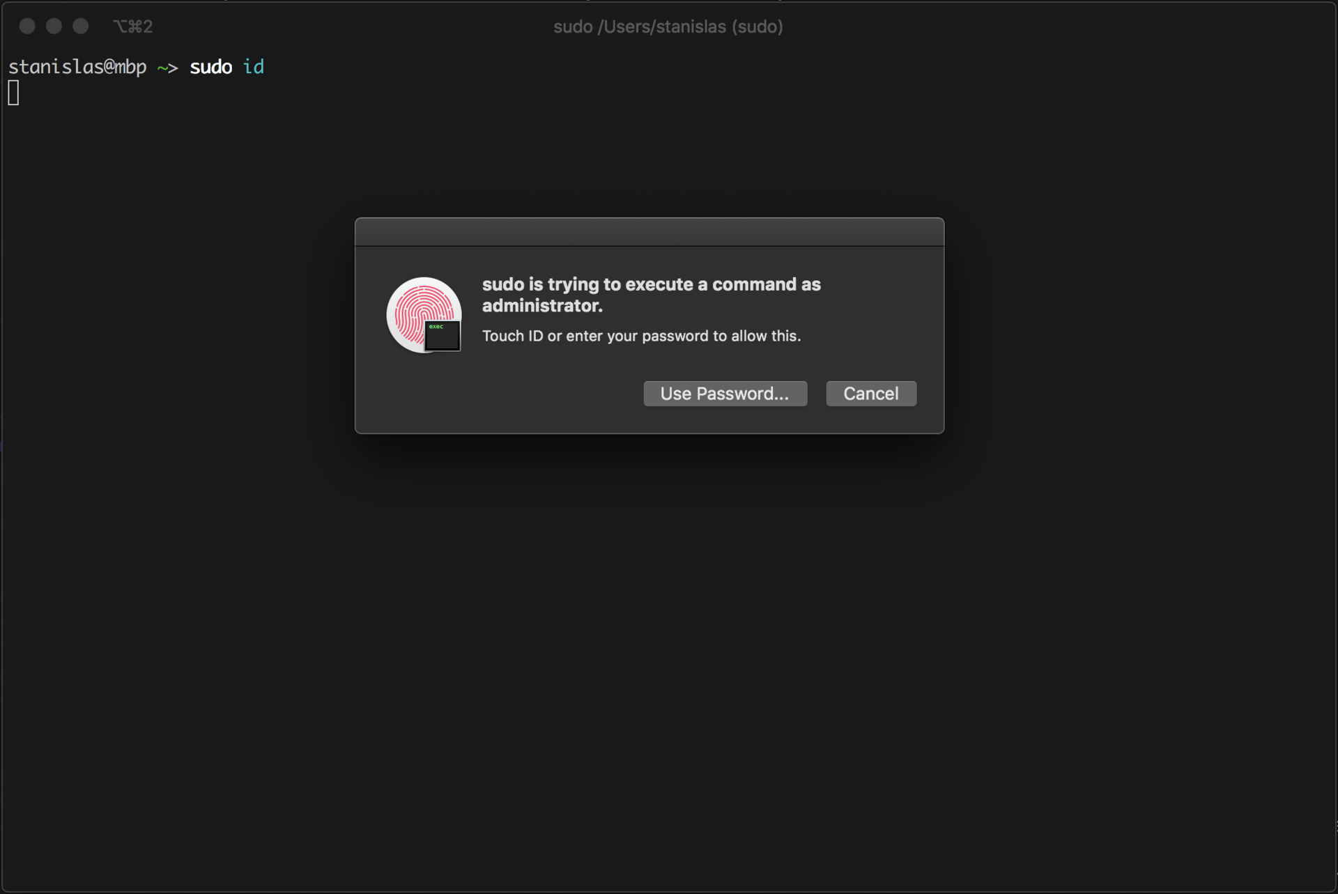 Using Touch ID for sudo authentication on a MacBook · Stan's blog