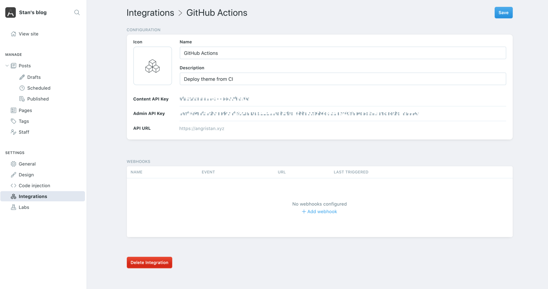 Deploying a Ghost theme with GitHub actions - Stan's blog